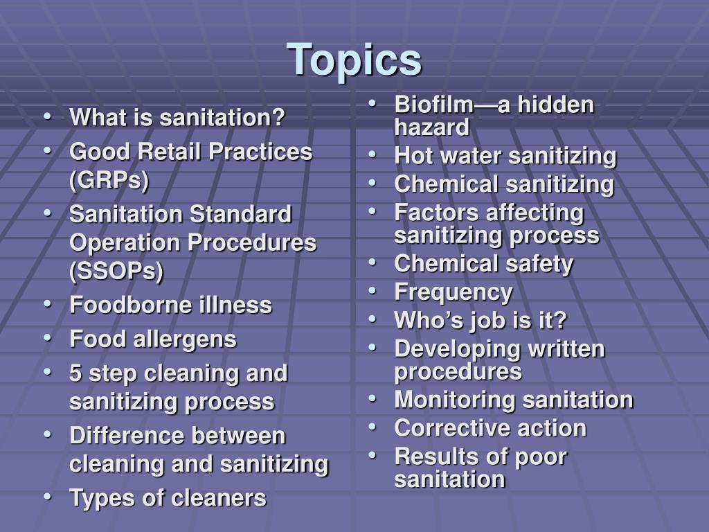 PPT - SANITATION THE FOUNDATION OF FOOD SAFETY PowerPoint Presentation ...