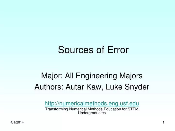 PPT - Sources of Error PowerPoint Presentation, free download - ID:514208