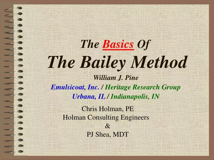 PPT - The Basics Of The Bailey Method PowerPoint Presentation, free ...