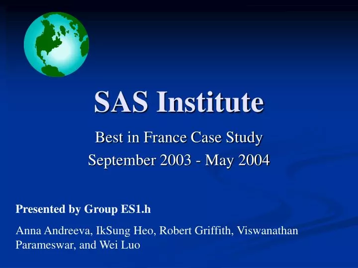 PPT - SAS Institute PowerPoint Presentation, free download - ID:516836