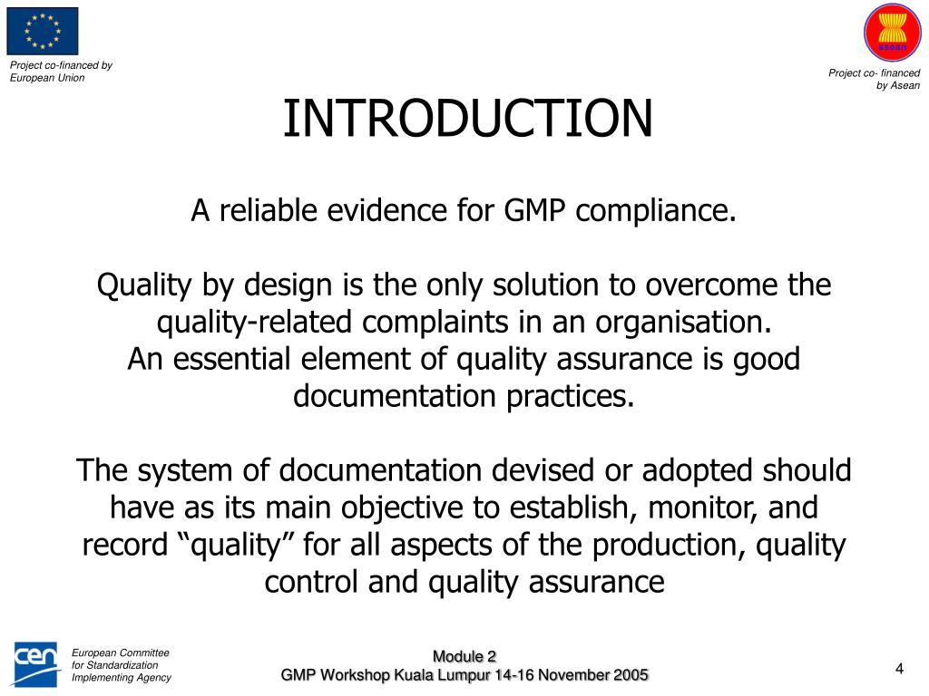 Ppt Asean Gmp Training Module Documentation Powerpoint Presentation