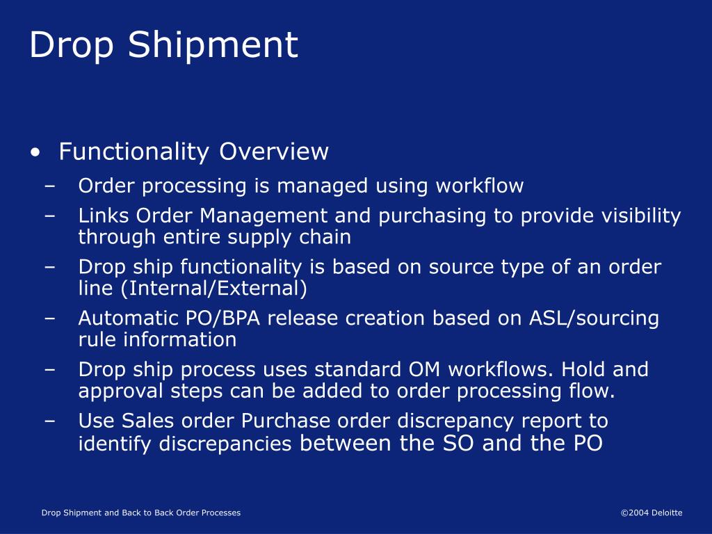 Ppt Drop Shipment And Back To Back Order Processes In Oracle 11i