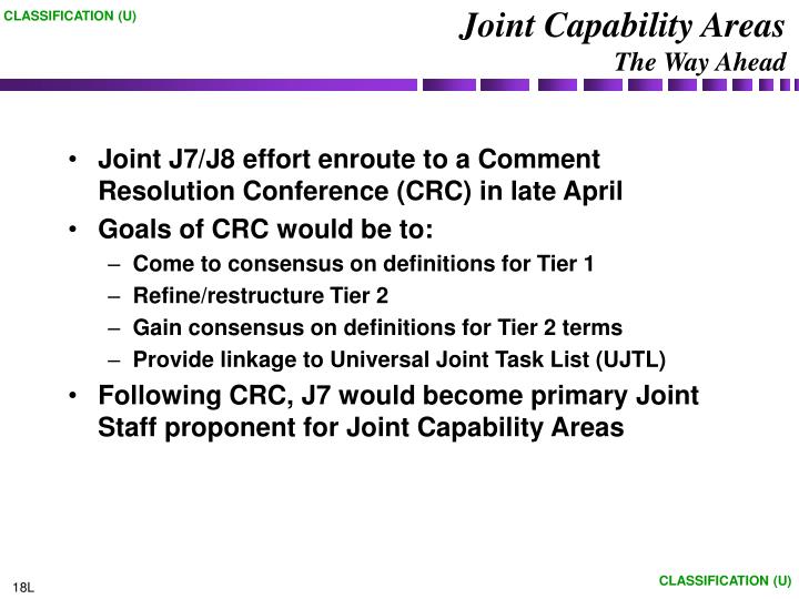 PPT - THE JOINT FORCE CAPABILITY ASSESSMENT (JFCA) STUDY (U) and the ...