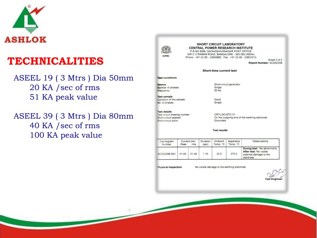 PPT - ASHLOK Presents Safe Earthing Electrode (ASEEL) “ YOUR SAFETY IS ...