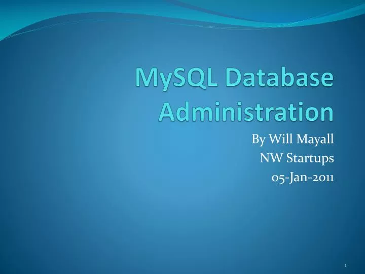 PPT - MySQL Database Administration PowerPoint Presentation, free ...