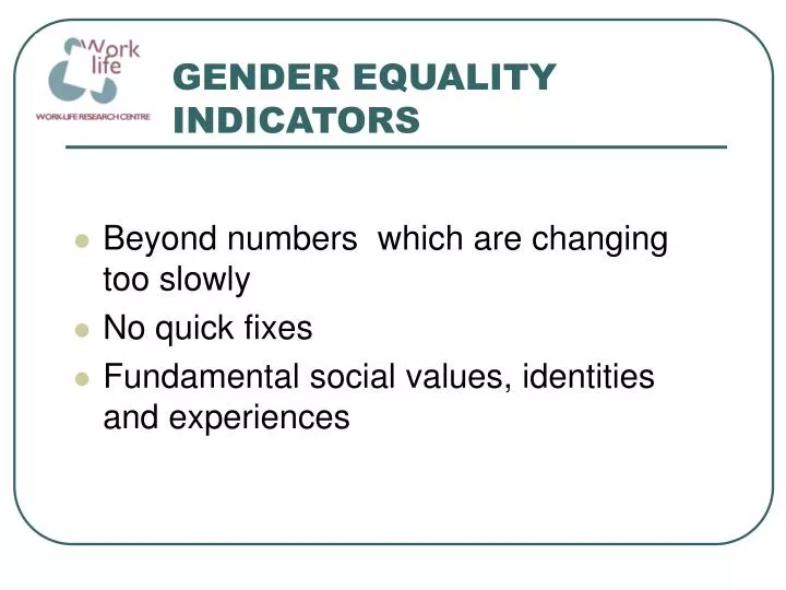 PPT - GENDER EQUALITY INDICATORS PowerPoint Presentation, free download ...