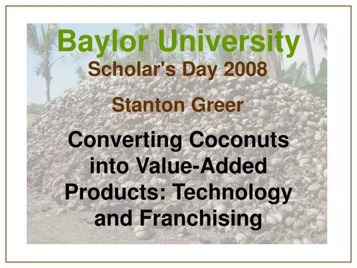 PPT - Baylor University PowerPoint Presentation, free download - ID:522555