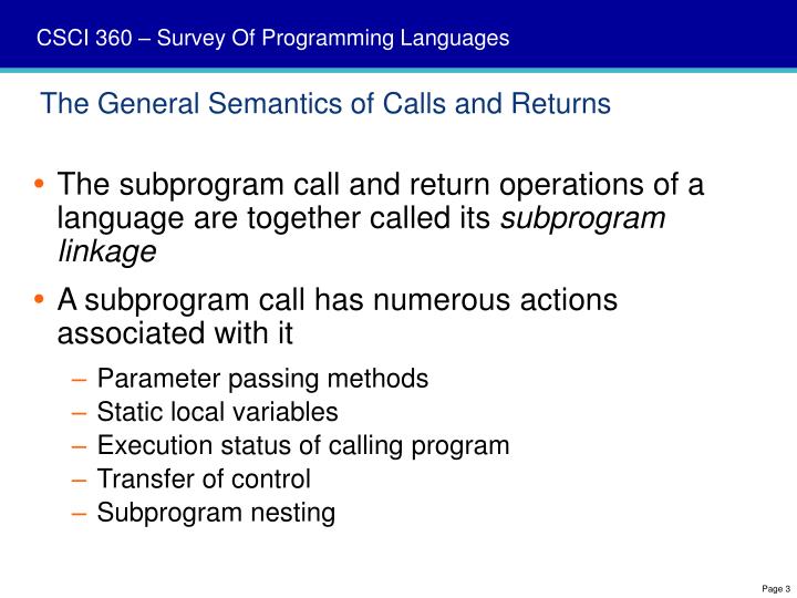 PPT - CSCI 360 Survey Of Programming Languages PowerPoint Presentation - ID:525207