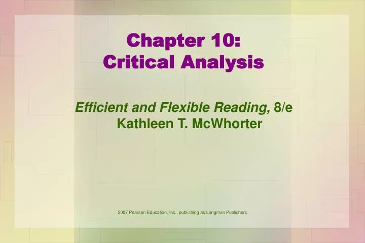 PPT - Chapter 10: Critical Analysis PowerPoint Presentation, free ...