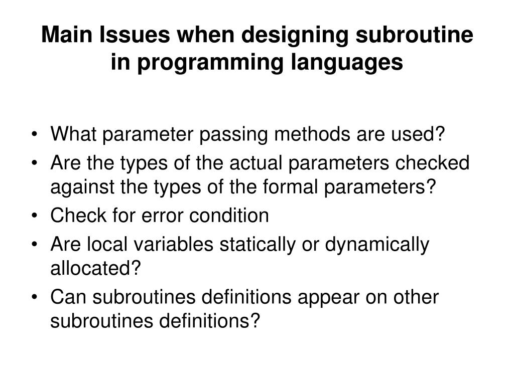 PPT - Ch9: Parameter Passing PowerPoint Presentation, free download ...