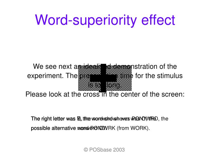 PPT - Word-superiority effect PowerPoint Presentation - ID:527449