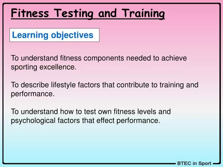 PPT - Fitness Testing and Training PowerPoint Presentation, free ...
