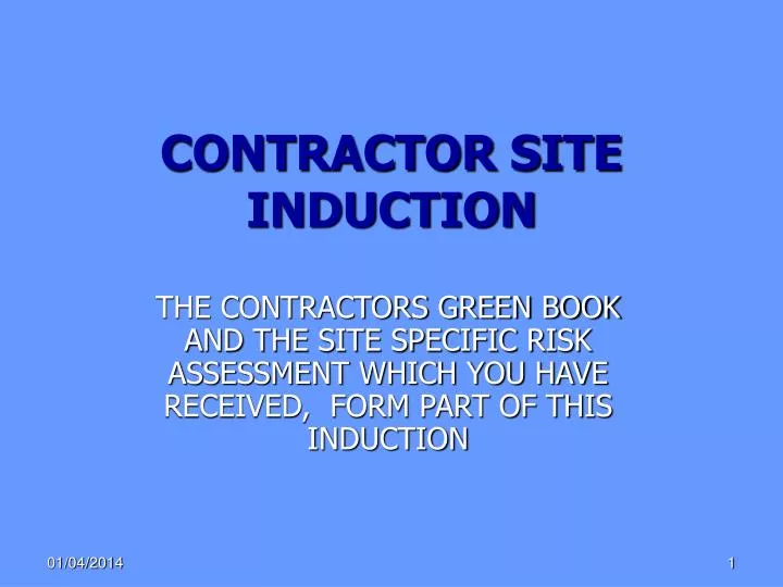 PPT - CONTRACTOR SITE INDUCTION PowerPoint Presentation, free download ...