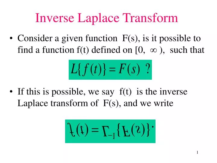 PPT - Inverse Laplace Transform PowerPoint Presentation, free download - ID:528525