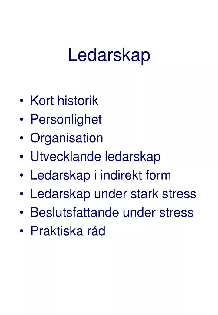 PPT - Ledarskap PowerPoint Presentation, free download - ID:530504