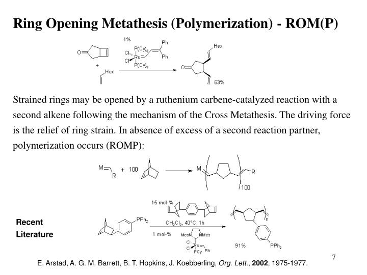 PPT - Olefin Metathesis / Grubbs Reaction Olefin Metathesis allows the ...