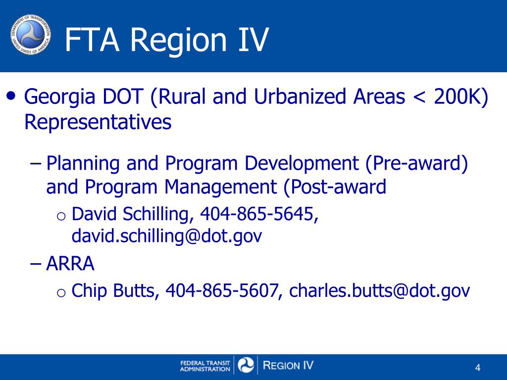 PPT - U.S. Department of Transportation Federal Transit Administration ...