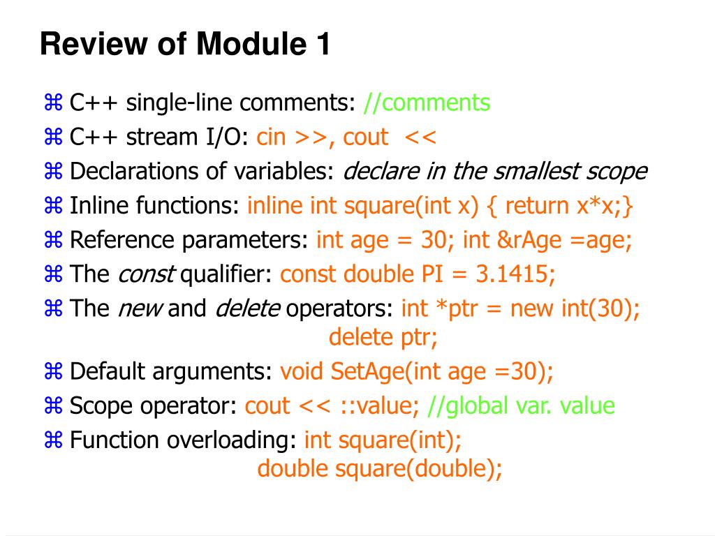 Ppt Introduction To C Programming Module 2 Classes And Operator Overloading Powerpoint