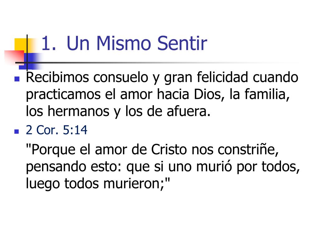 PPT - Estudio 10: Unidos Sintiendo una Misma Cosa ( Filipenses 2:1-30 ...
