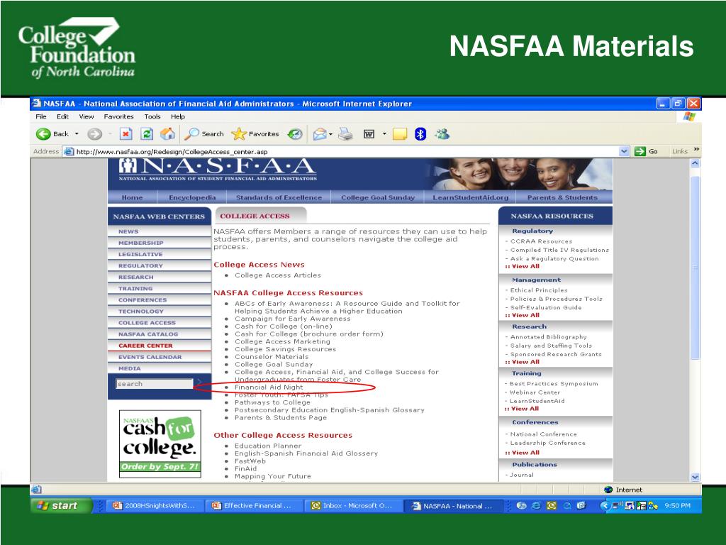 PPT - Effective Financial Aid Presentations Elizabeth McDuffie NCSEAA ...