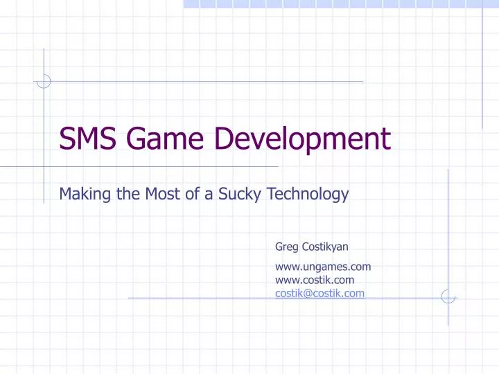 PPT - SMS Game Development PowerPoint Presentation, free download - ID ...