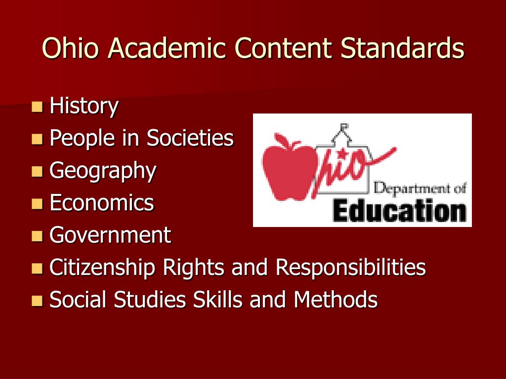 PPT Ohio Academic Content Standards Social Studies PowerPoint PPT Ohio Academic Content Standards Social Studies PowerPoint