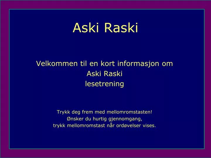 PPT - Aski Raski PowerPoint Presentation, free download - ID:536944