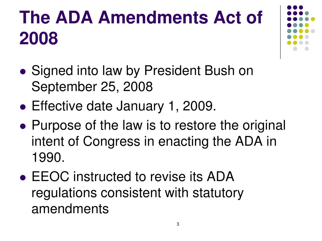 PPT - The ADA Amendments Act of 2008 and the EEOC’s Final Regulations ... PPT - The ADA Amendments Act of 2008 and the EEOC’s Final Regulations ...