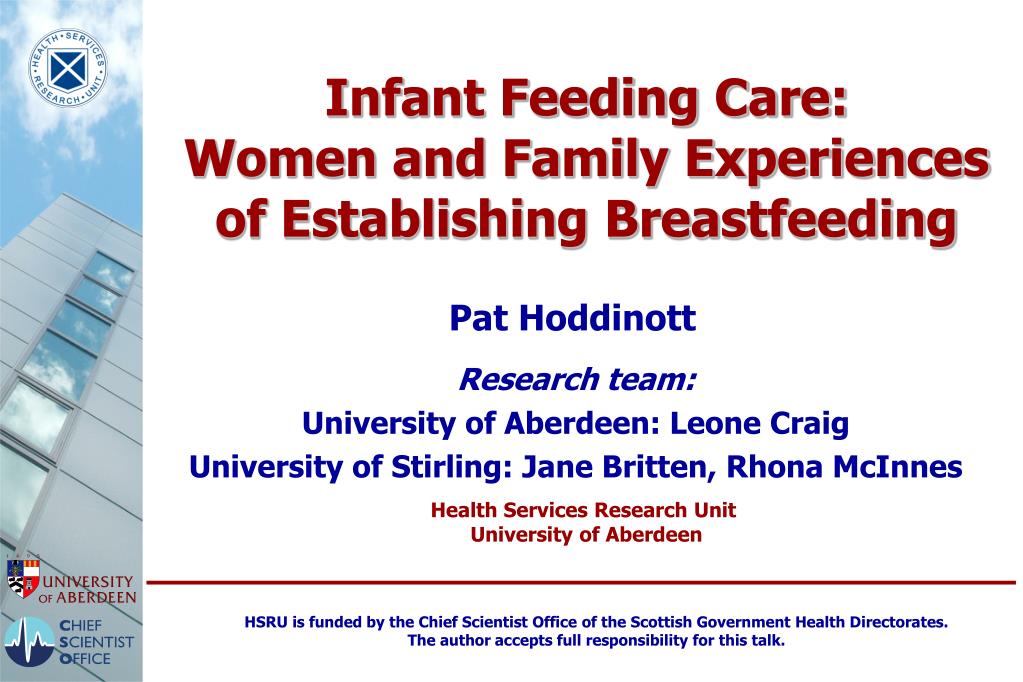PPT - Infant Feeding Care: Women and Family Experiences of Establishing ...