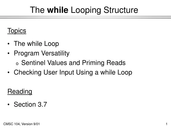 Ppt The While Looping Structure Powerpoint Presentation Free Download Id 539606