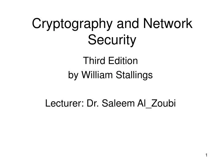 PPT - Cryptography and Network Security PowerPoint Presentation, free ...