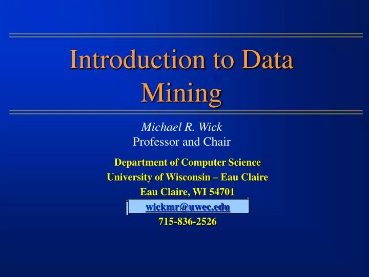 PPT - Introduction to Data Mining PowerPoint Presentation, free ...