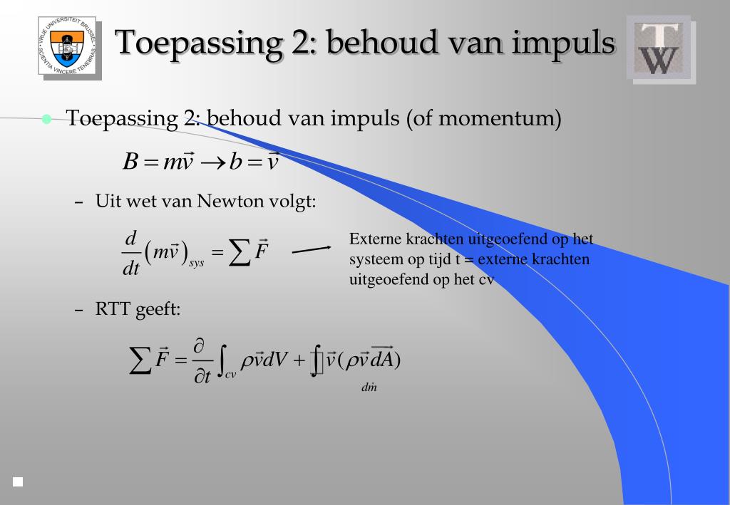 PPT - HOOFDSTUK 3 BERNOULLI, ENERGIE EN MOMENTUMVERGELIJKING PowerPoint ...