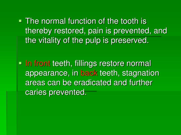 PPT - Dental materials: role of the filling, classification, temporary ...