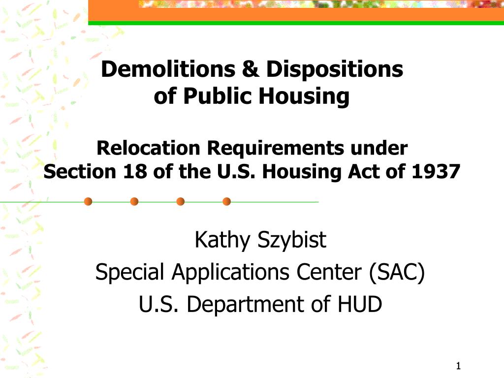 PPT - Demolitions & Dispositions of Public Housing Relocation ...