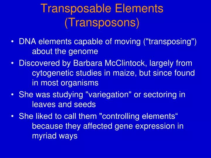 Ppt Transposable Elements Transposons Powerpoint Presentation Free