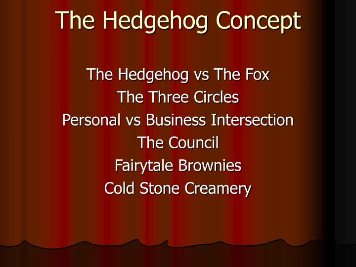 PPT - The Hedgehog Concept PowerPoint Presentation - ID:543851