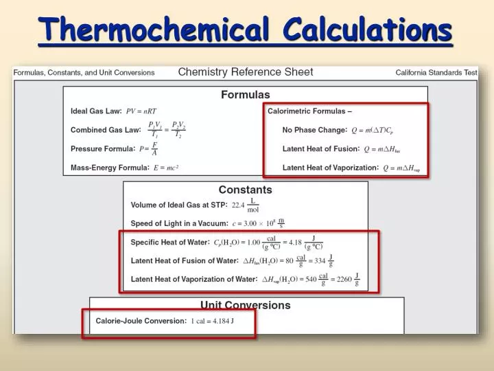 PPT - Thermochemical Calculations PowerPoint Presentation, free ...