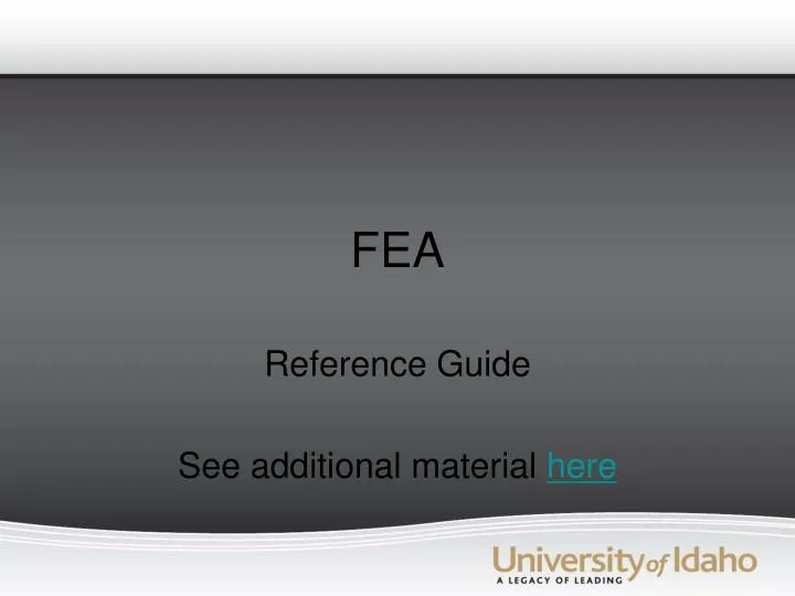 PPT - FEA PowerPoint Presentation, free download - ID:545540