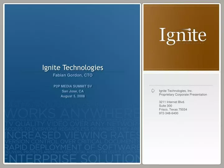 PPT - Ignite Technologies PowerPoint Presentation, free download - ID:545799