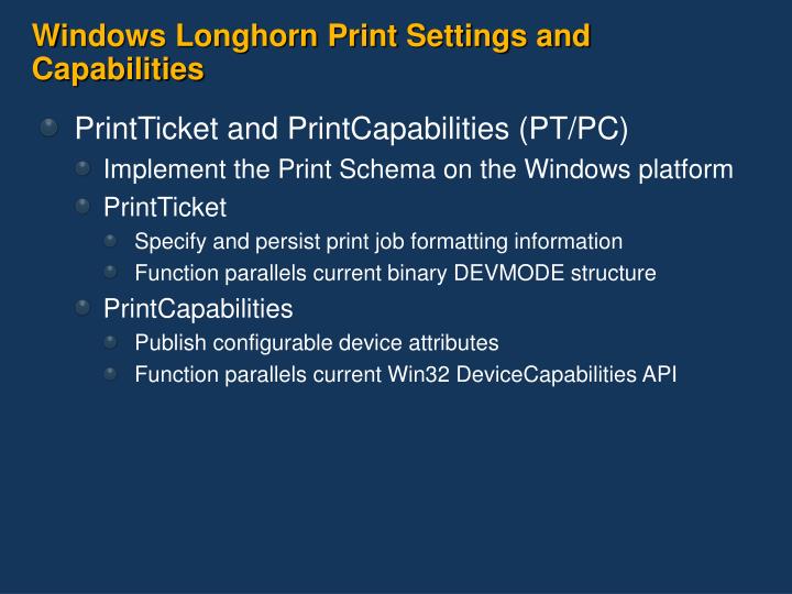 PPT - PrintTicket and PrintCapabilities: Overview of Communications ...