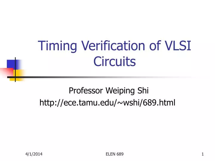 Ppt Timing Verification Of Vlsi Circuits Powerpoint Presentation
