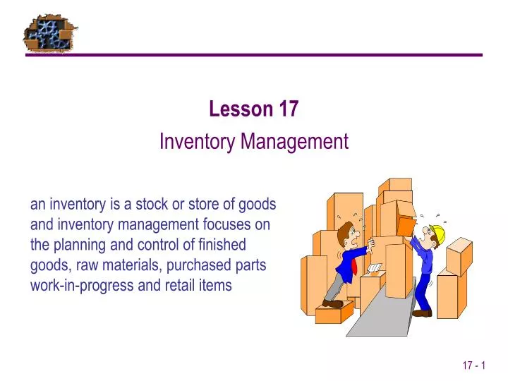Ppt Lesson 17 Inventory Management Powerpoint Presentation Free