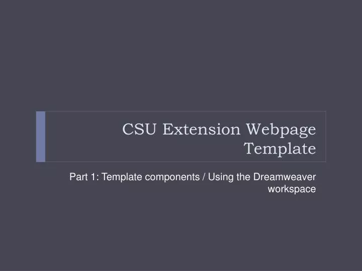 PPT - CSU Extension Webpage Template PowerPoint Presentation, free ...