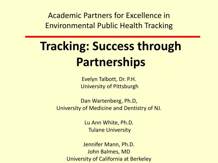 PPT - Tracking: Success through Partnerships PowerPoint Presentation ...