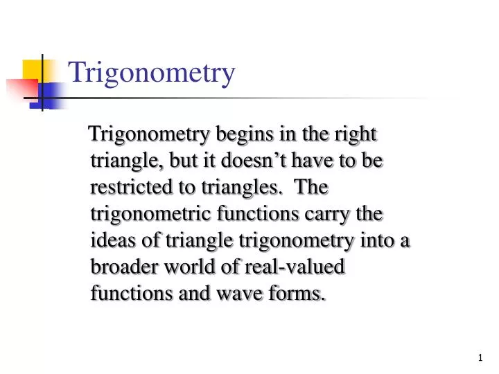 PPT - Trigonometry PowerPoint Presentation, free download - ID:550192