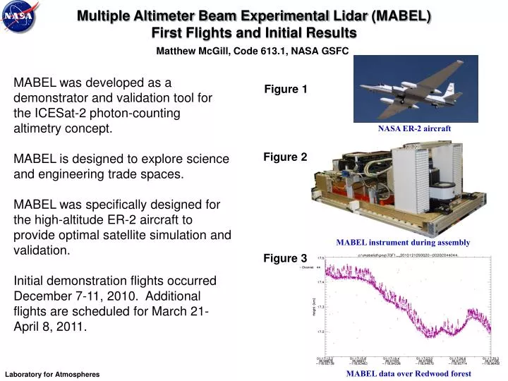 PPT - Multiple Altimeter Beam Experimental Lidar (MABEL) First Flights ...