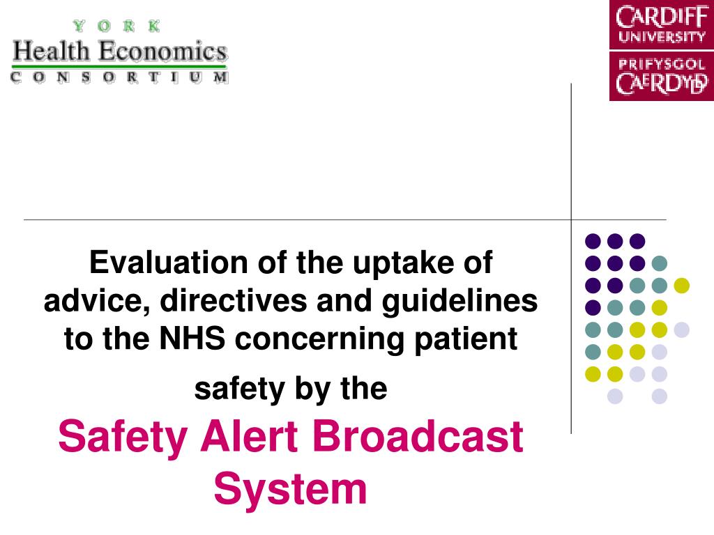 PPT - Evaluation of the uptake of advice, directives and guidelines to ...