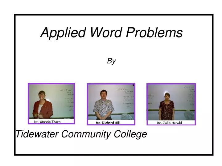 PPT - Applied Word Problems By PowerPoint Presentation, free download ...