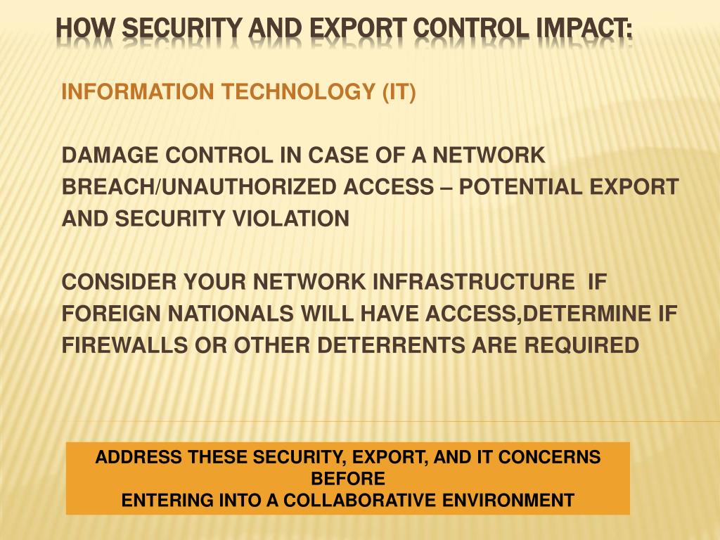 PPT - Compliance Crossroads: Where Security and Export Control Meet ...